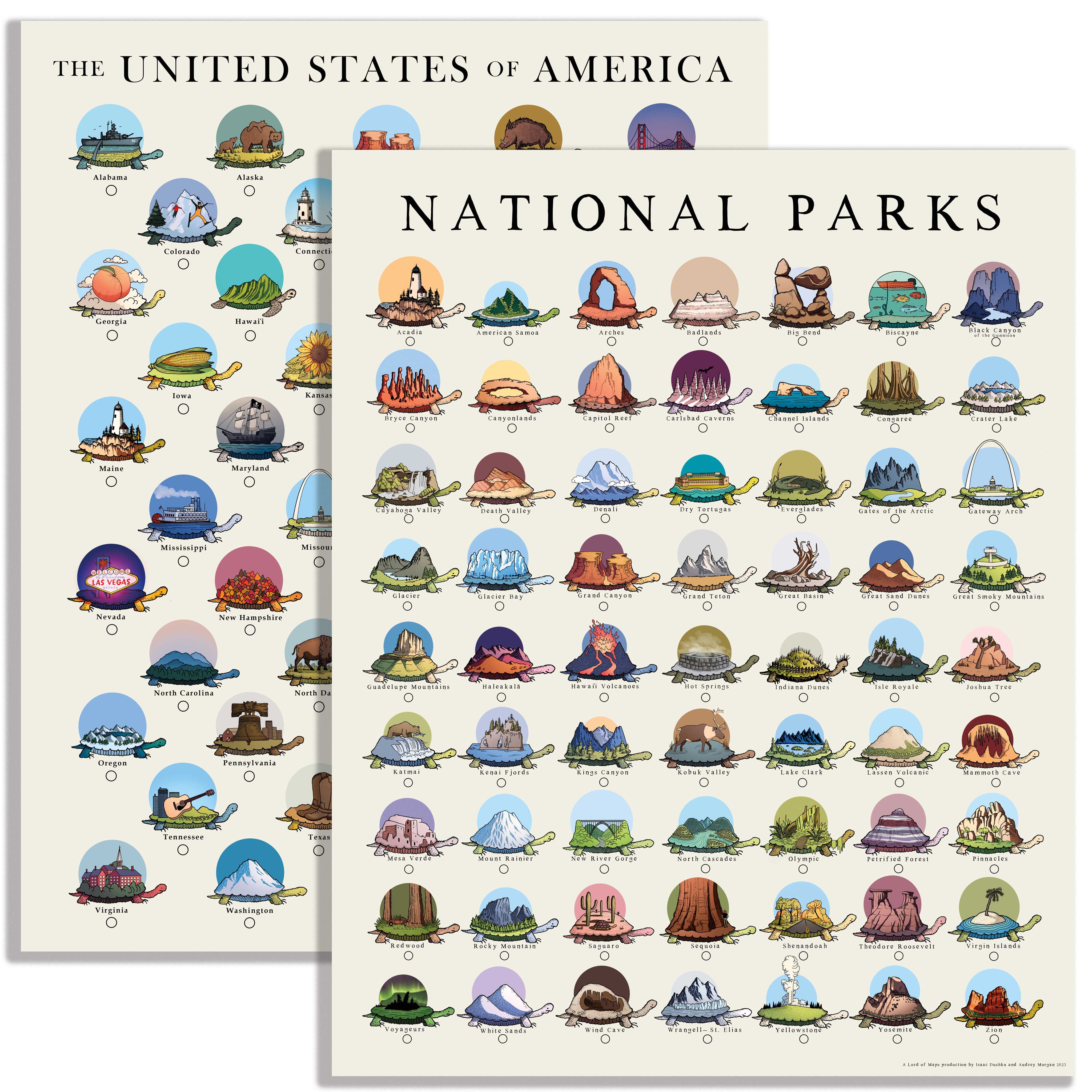 National Parks Poster (Check Off) – Lord of Maps