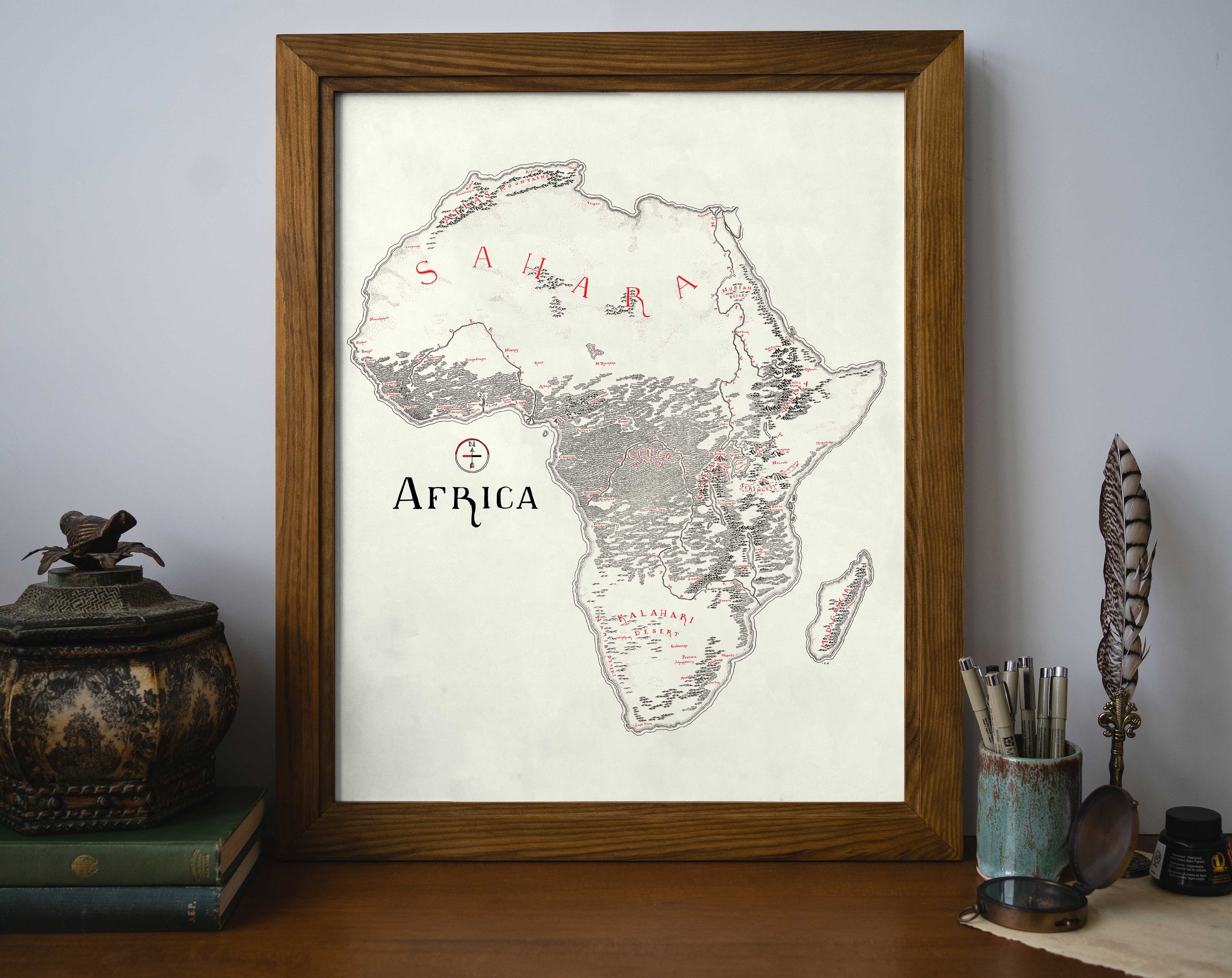 Hand drawn map of Africa for Charity – Lord of Maps