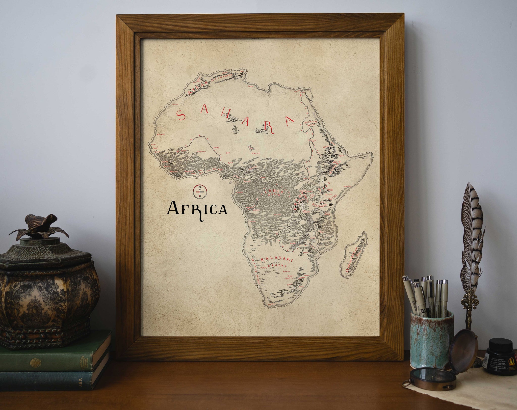 Hand drawn map of Africa for Charity – Lord of Maps