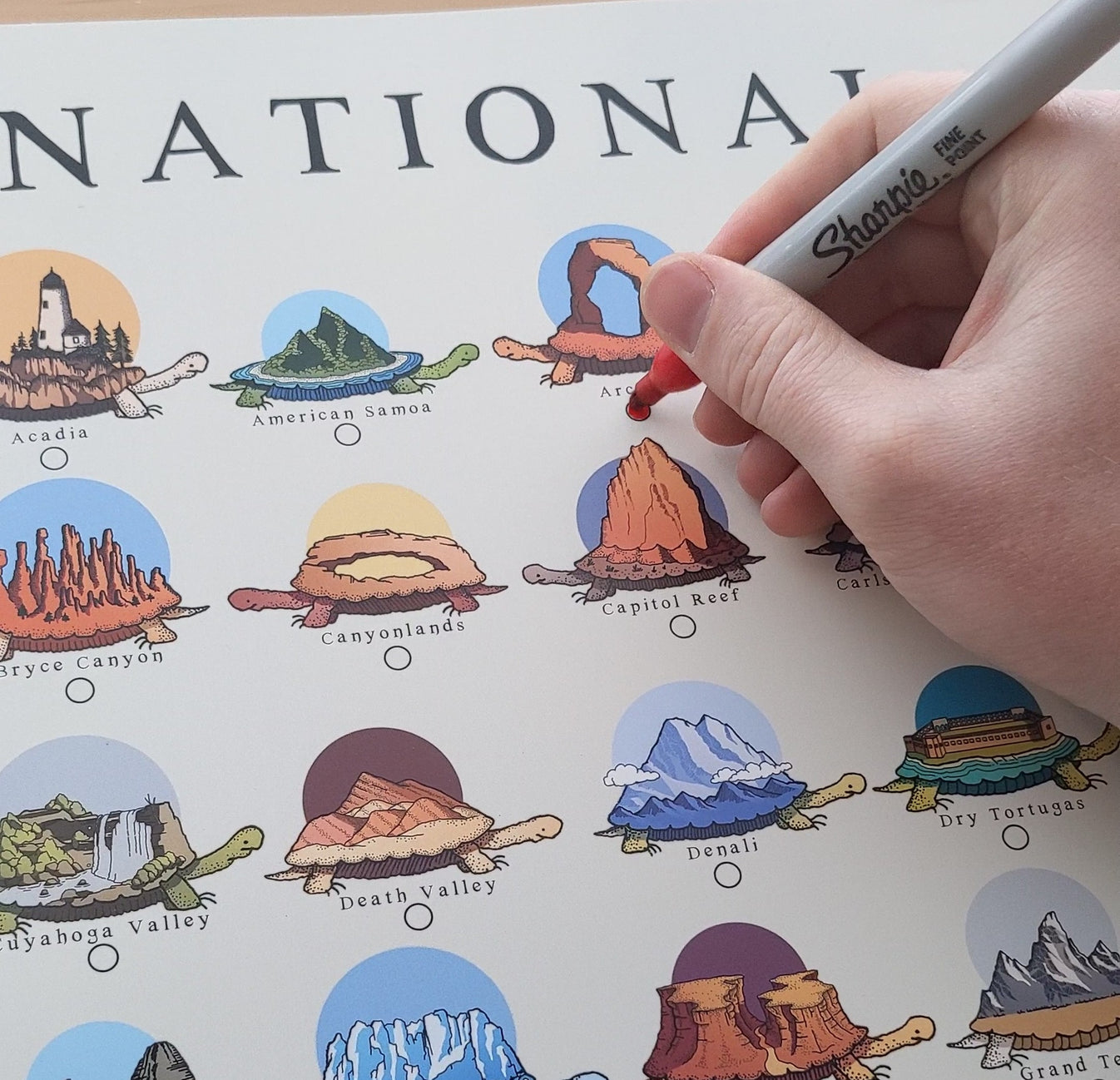 National Parks Poster (Check Off) – Lord of Maps
