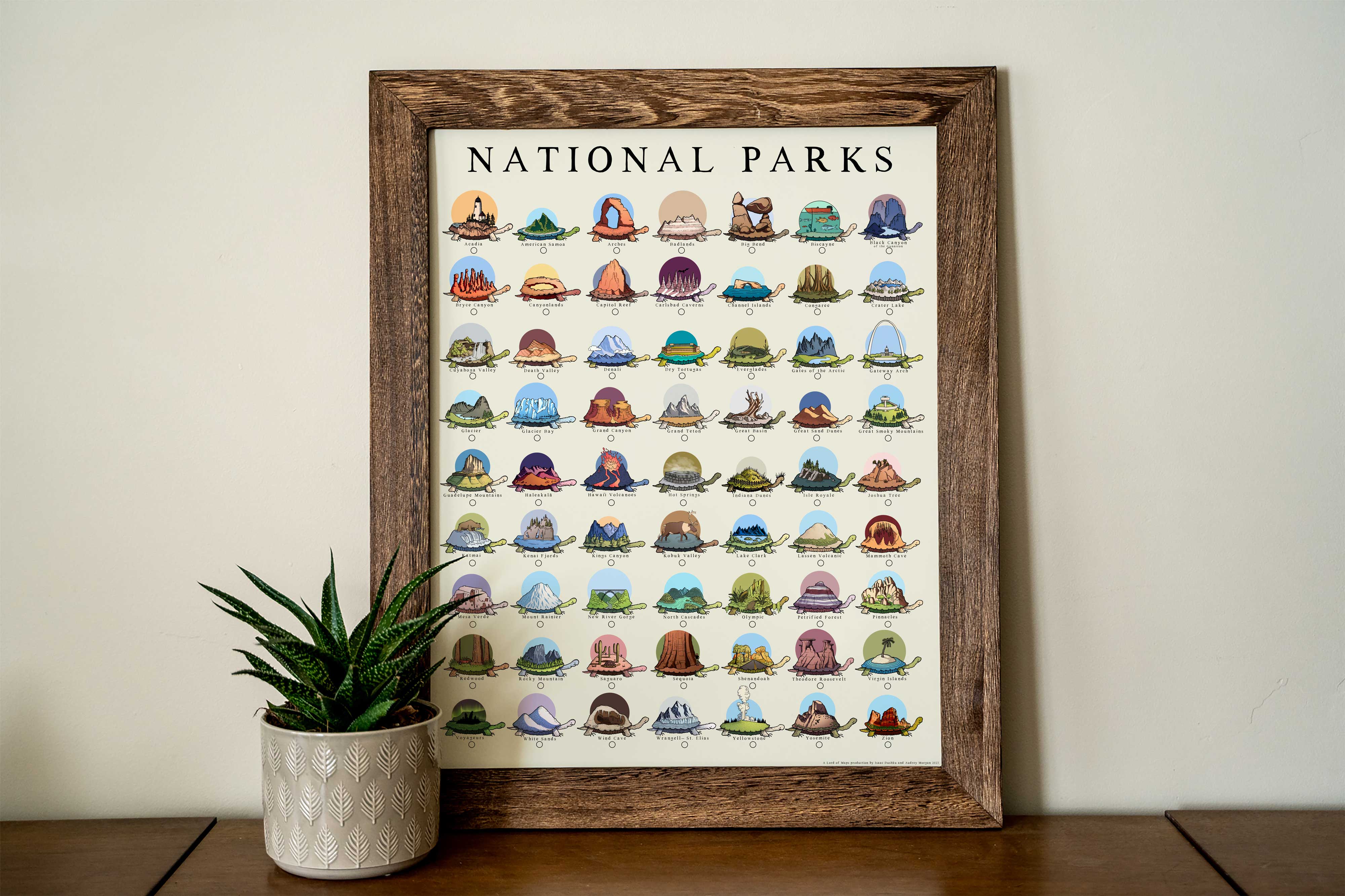 National Parks Poster (Check Off) – Lord of Maps