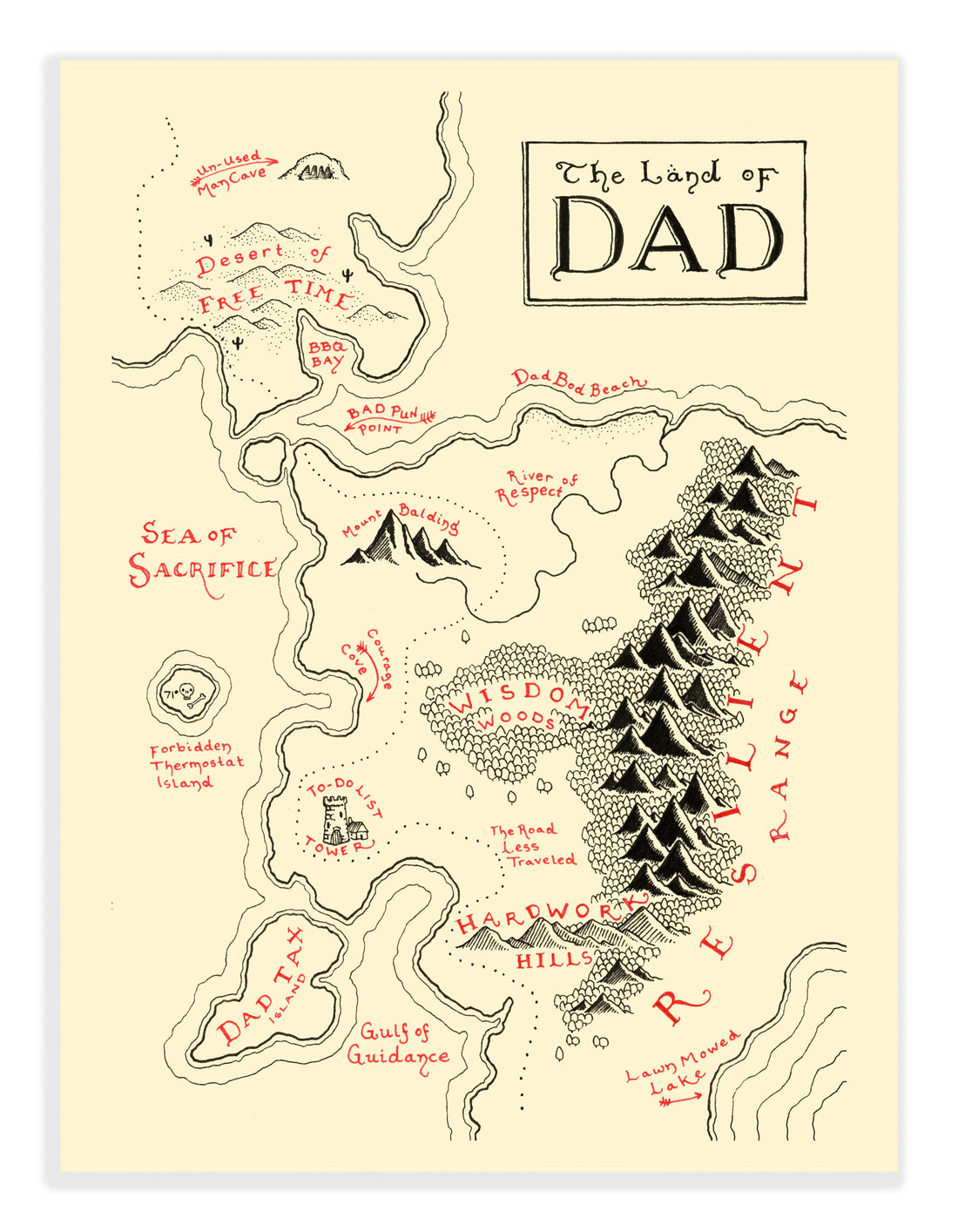 Father's Day Card "The Land of DAD" – Lord of Maps
