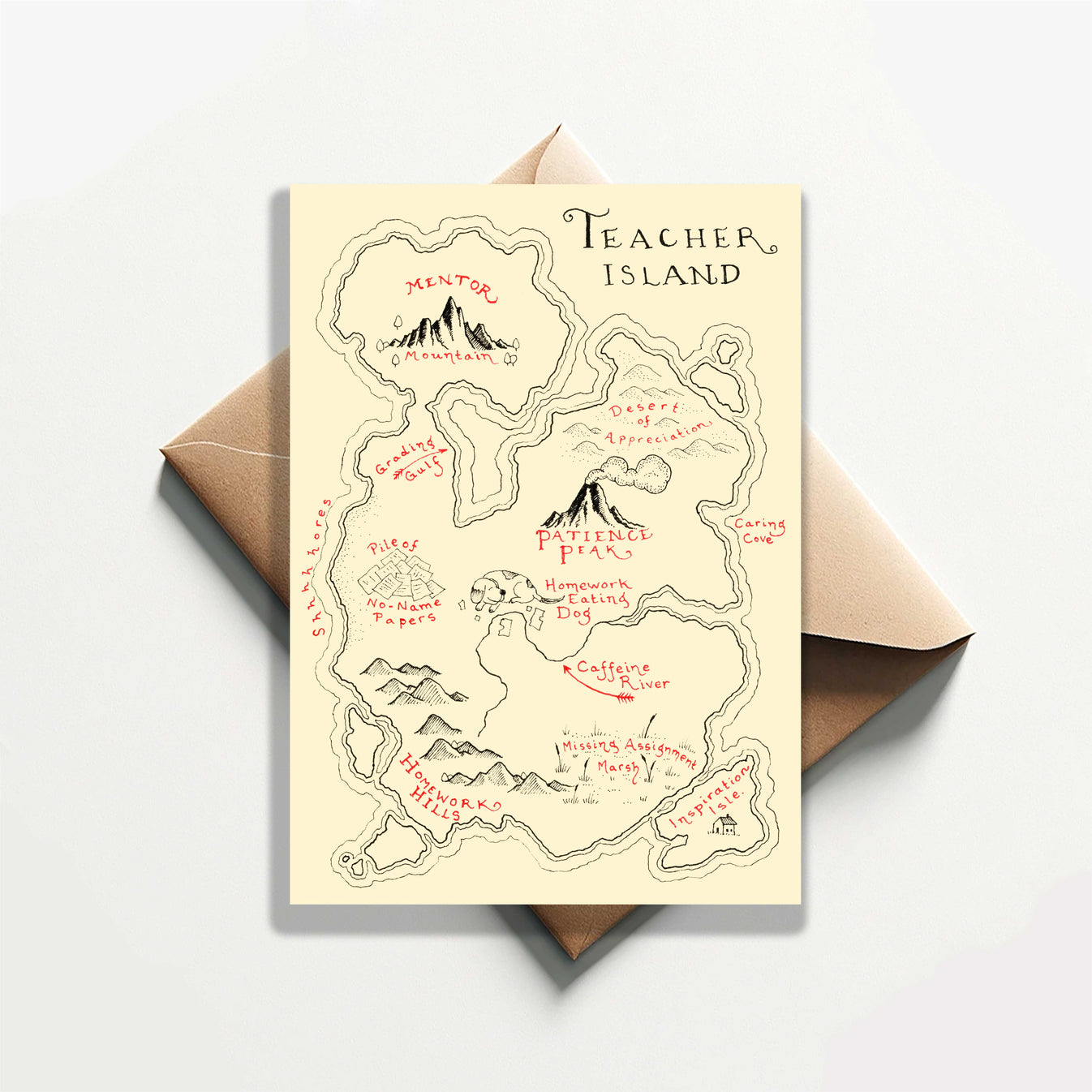 Teacher Appreciation Card "Teacher Island" – Lord of Maps