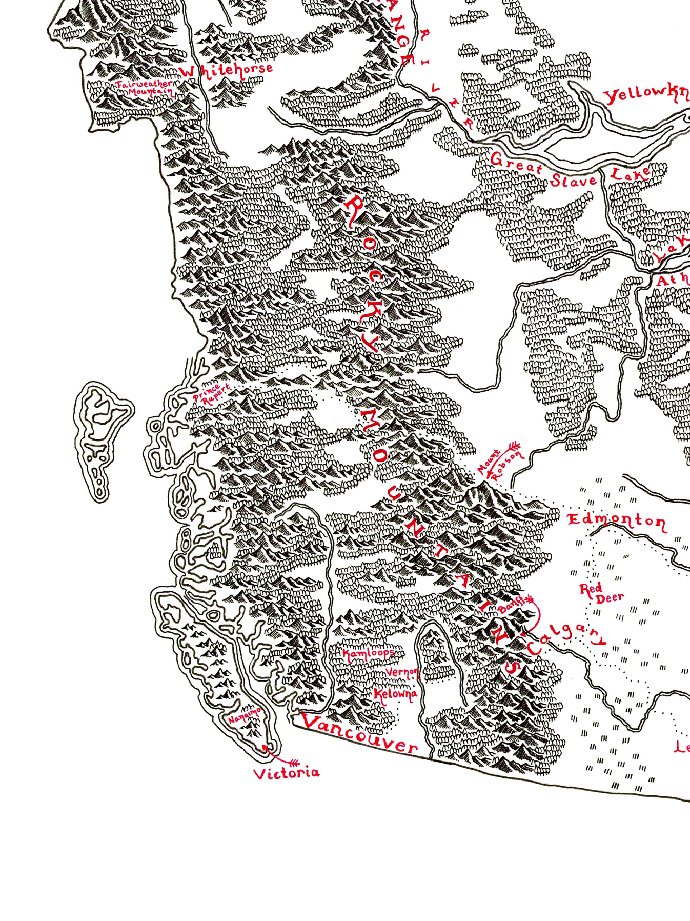 Hand drawn map of Canada – Lord of Maps