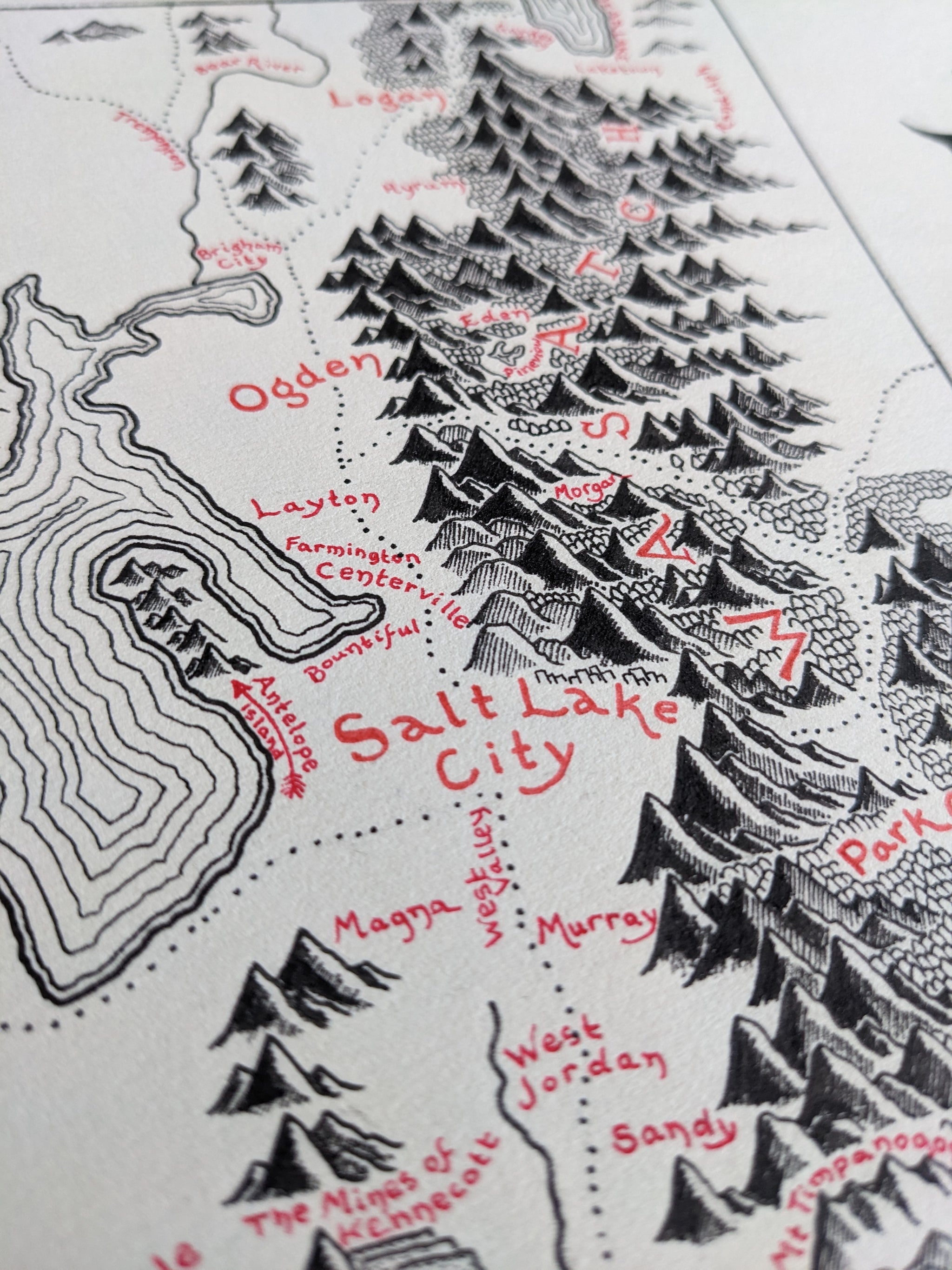 Hand drawn map of Utah in a Fantasy Style – Lord of Maps