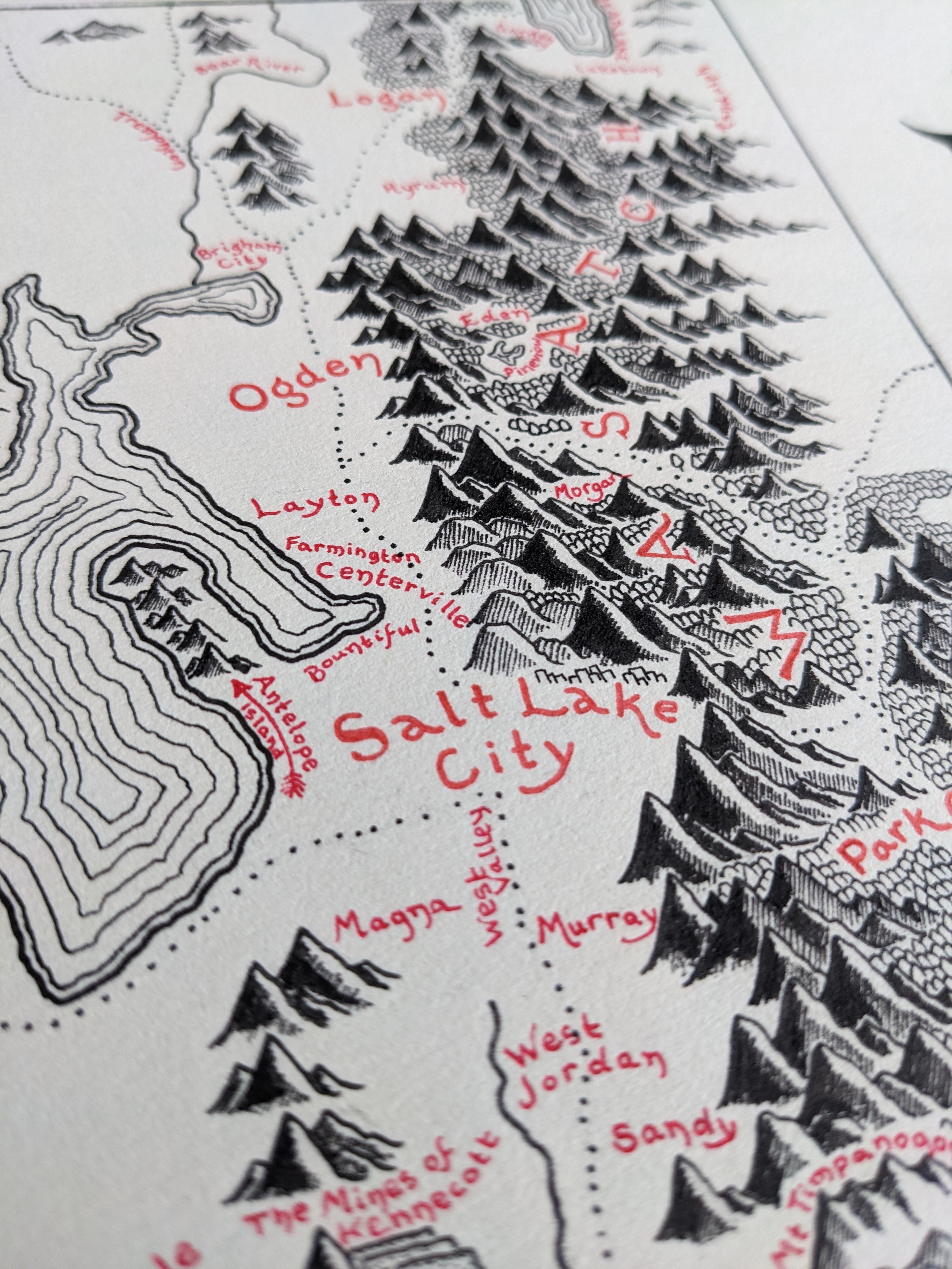 Hand drawn map of Utah in a Fantasy Style – Lord of Maps
