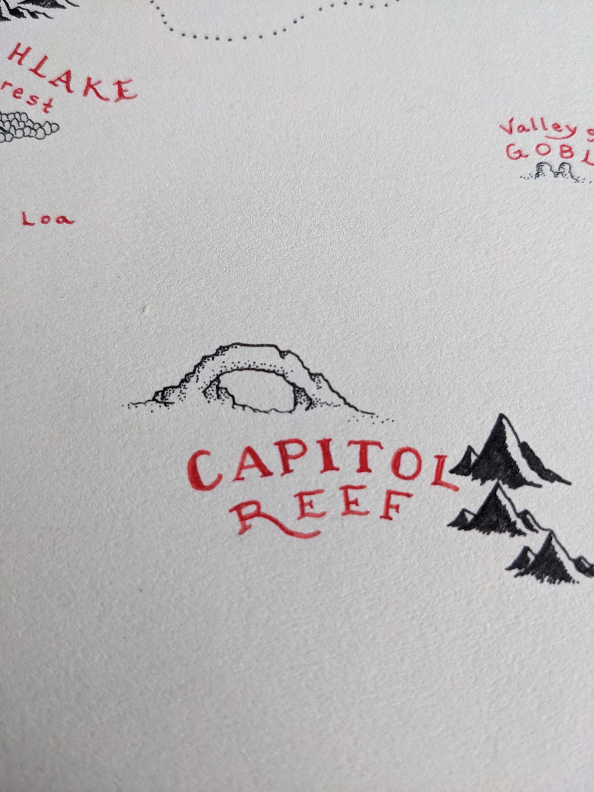 Hand drawn map of Utah in a Fantasy Style – Lord of Maps