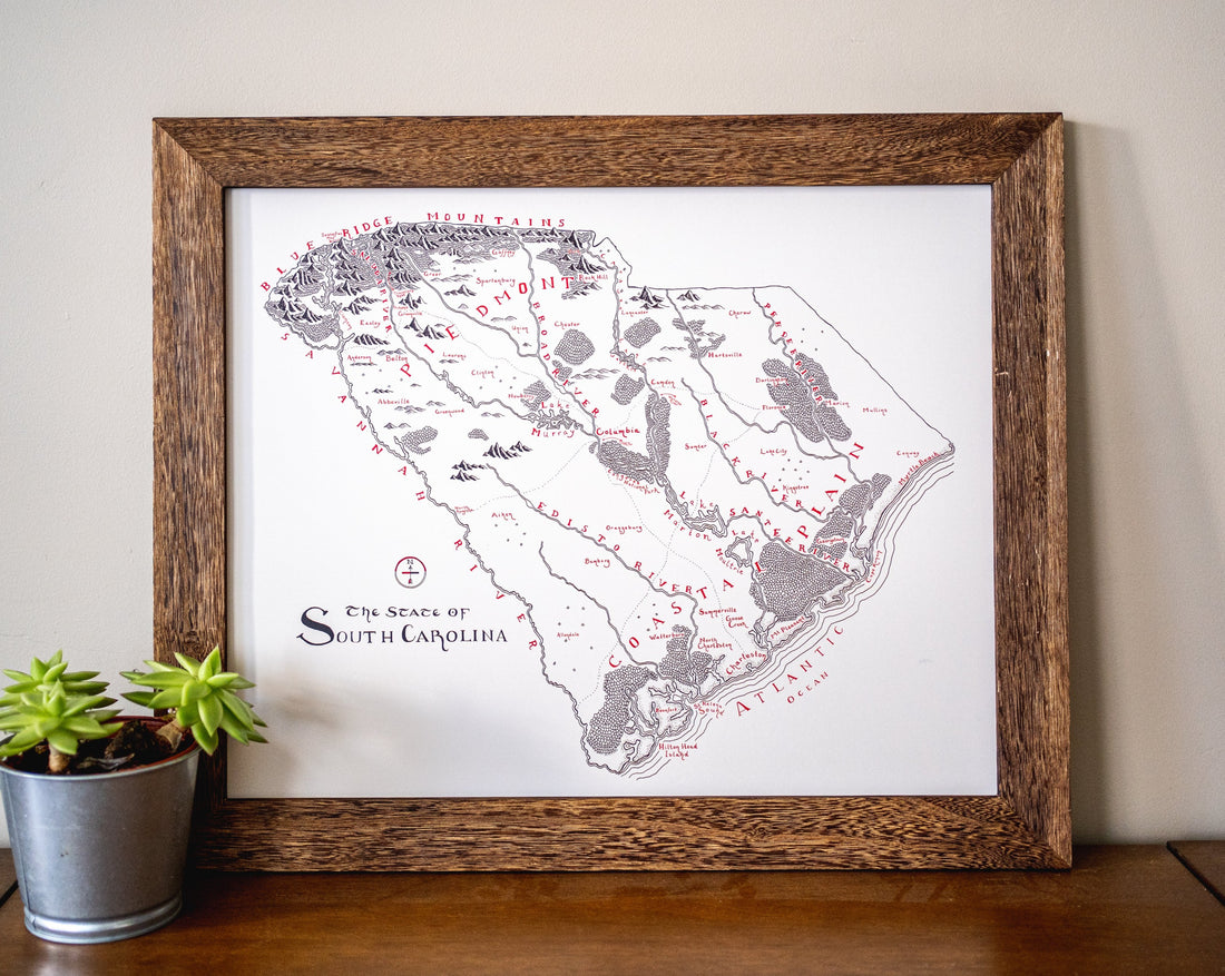 Hand drawn South Carolina Map – Lord of Maps