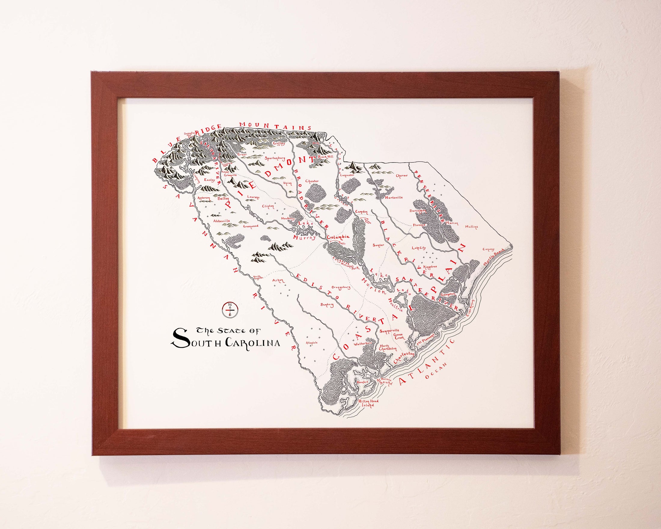 Hand drawn South Carolina Map – Lord of Maps